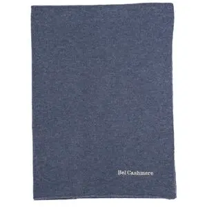 BEL CASHMERE Big Knitted Cashmere Scarf Blue
