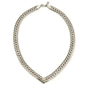 GLAMROCKS JEWELRY Chevron Statet Collar - Silver