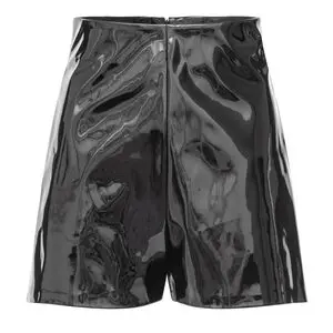 SEROTONINN High Waisted Faux Patent Leather Shorts