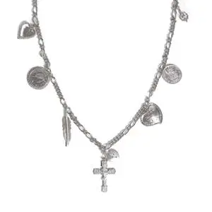 CARAMEL VINTAGE JEWELLERY Faith & Love Charm Necklace - Silver