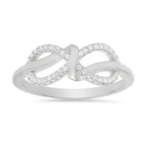 KYLIE HARPER Infinity Love Knot Ring In Sterling - Silver