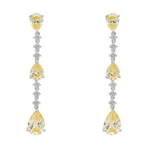 LATELITA Silver / White / Yellow Elizabeth Drop Earrings Yellow Topaz Silver - Silver/white/yellow