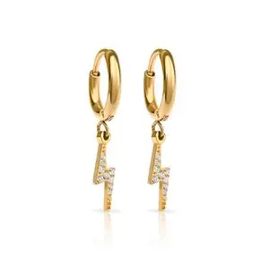 EVER JEWELLERY Sprint Huggie Hoop Waterproof Earrings - Gold