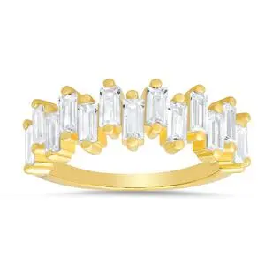 KYLIE HARPER Abstract Baguette-cut Diamond Cz Ring - Gold