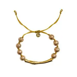 ADRIANA PAPPAS DESIGNS Haven Bracelet On Colored Cord Caramel - Brown
