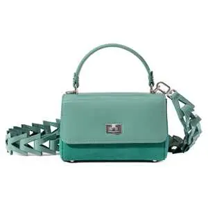 JURGI BRAND Mint Patent Leather & Suede Lili Top Handle Bag