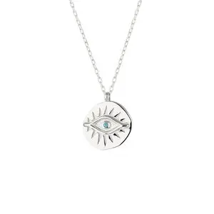 SPERO LONDON Eye Coin Sterling Evil Eye Necklace - Silver