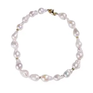 URBANE JEWELRY STUDIO Judith Baroque Pearl Necklace - White