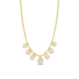 SHYMI Dangling Stones On Beaded Ball Chain - Gold