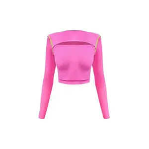 MONOSUIT Croptop Erratic Long Sleeves- & Purple