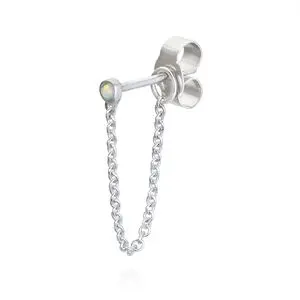 LEE RENEE Opal & Chain Earring - Silver