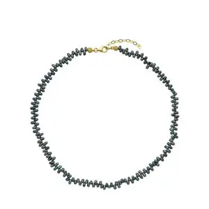 LINYA JEWELLERY Triton Asymmetric Pearl Necklace - Black