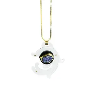 GISSA BICALHO Handmade Acrylic Necklace Pendant Aura - Black