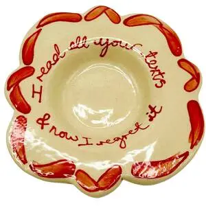 L&CLAY CERAMICS I Read All Your Texts Small Plate - Red