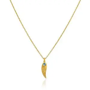 MOON LONDON Angle Wing Blue Topaz Necklace - Gold