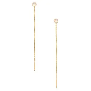 HEATHER HAWKINS Speedway Rainbow Moonstone Gold-filled Threader Earrings - Yellow