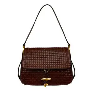 TIME RESISTANCE Leather Flap Bag Possession - Brown