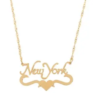 BLACK CAKE New York Nameplate Necklace – Big City Love, Bold Style - Gold