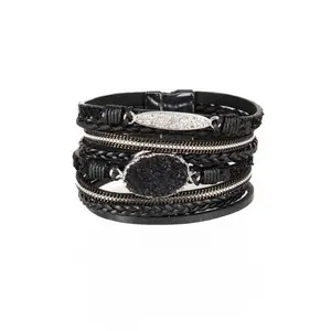 Saachi Sparkly Druzy Braided Bracelet