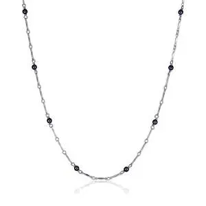CARTOGRAPHY Black / Grey / Silver Skipping Stones Black And Grey Mother Of Pearl Stones On Sterling Silver Necklace - Black/grey/silver