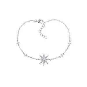DIAMONBLISS Marilyn Monroe Hollywood Star Station Bracelet, Platinum - White