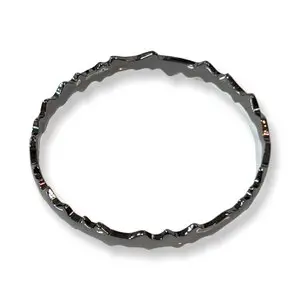 JAGGED HALO JEWELRY Yennefer Bangle In Rhodium - Black