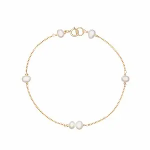 LILY & ROO Six Pearl Bracelet - Gold