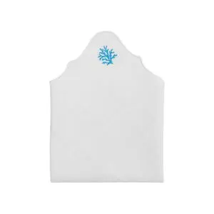 KM HOME COLLECTION Turquoise Coral Embroidery Linen Napkins Set Of 2 - Blue/orange