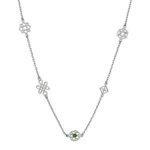 ZOË & MORGAN Silver / Green Aura Necklace Silver - Silver/green
