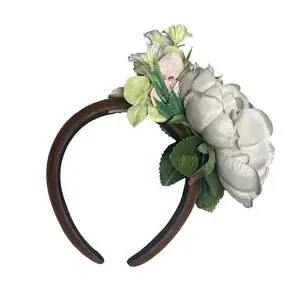 Natalia Petruch Selene Velvet Flower Headband - Brown/grey