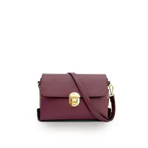 APATCHY LONDON The Bloxsome Plum Leather Crossbody Bag - Red