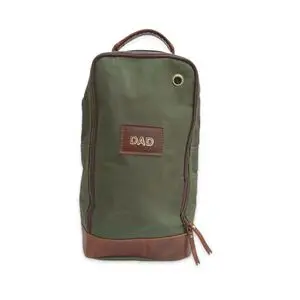 VIDA VIDA Nylon & Leather Trim Golf / Football Boot Bag For Dads- Olive - Green