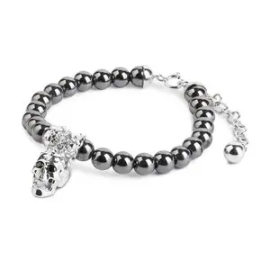 KASUN LONDON Skull Pearl Bracelet - Silver