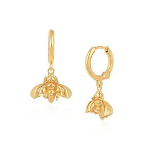 MOON LONDON Wisdom Bee Mini Hoop Earrings - Gold