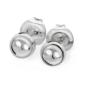 LUCY QUARTERMAINE Small Button Studs - Silver
