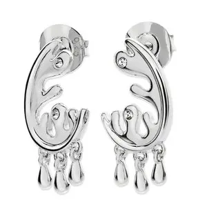 LUCY QUARTERMAINE Wave Studs With Drips Earrings - Silver