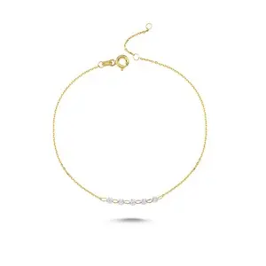 ECCE ARTISAN DIAMONDS 18k Solid Dancing Tiny Five Diamond Bracelet