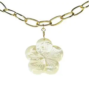 LEXI JEWELRY Mother Of Pearl Sea Flower Necklace - Gold