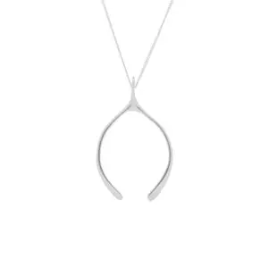 KATIE MULLALLY Large Sterling Wishbone Necklace - Silver