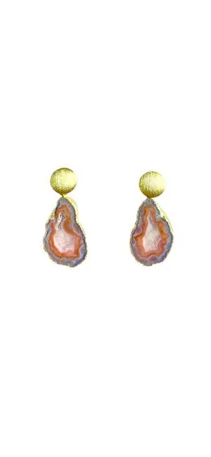 MAGPIE ROSE Swirl Circle Earrings - Orange