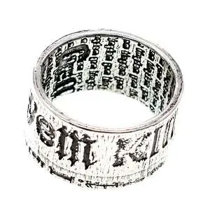 GEM KINGDOM Textured Band Ring Engraving - Silver