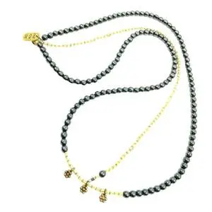 AMY DELSON JEWELRY Silver / Gold Daisy Flower And Hematite Headdress - Silver/gold