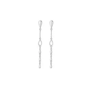 LUCY QUARTERMAINE Station Petal Drop Earrings - Silver