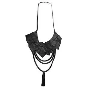 METAMORPHOZA Oversize Genuine Leather Necklace - Black