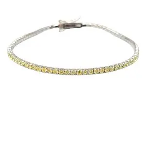 HARFI Citrine Gemstone Tennis Bracelet - Silver