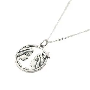 HARFI Gemini Zodiac Horoscope Charm Sterling Necklace - Silver