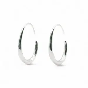 MISS CECILIA Slim Hoops - Silver