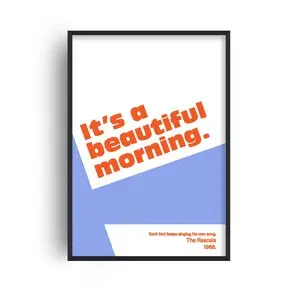FANCLUB Blue / Red Beautiful Morning Graphic Blue And Red Giclée Art Print A2 - Blue/red