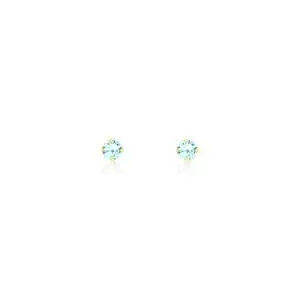 SOLIO JEWELLERY Blue / Yellow / Gold Point Sky Topaz 4mm Stud 18k Solid Gold - Blue/yellow/gold