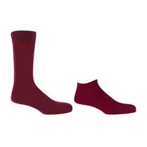 PEPER HAROW - MADE IN ENGLAND Classic Burgundy Luxury Crew & Trainer ’s Socks Bundle - Red